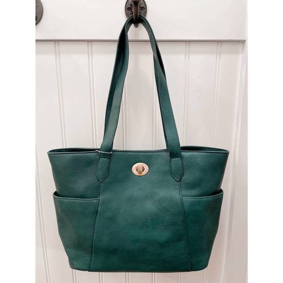 Joy Susan | Bags | New Joy Susan Judy Turnlock Tote Bag In Dark Teal ...